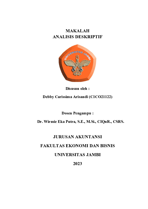 (DOC) C1C021122 DEBBY CARISSIMA ARISANDI MAKALAH ANALISIS DESKRIPTIF (2)