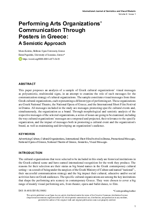 (PDF) Performing Arts Organizations' Communication Through Posters in ...