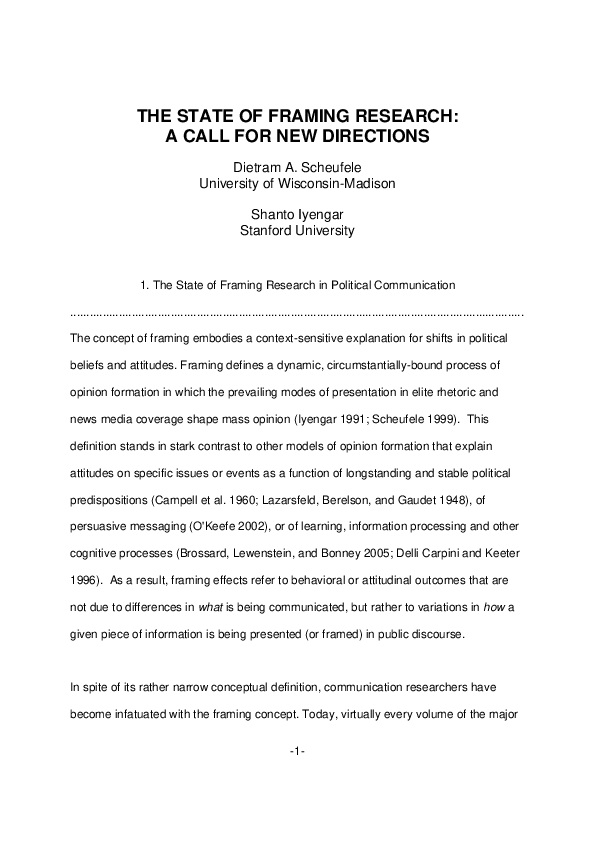 (PDF) The State of Framing Research