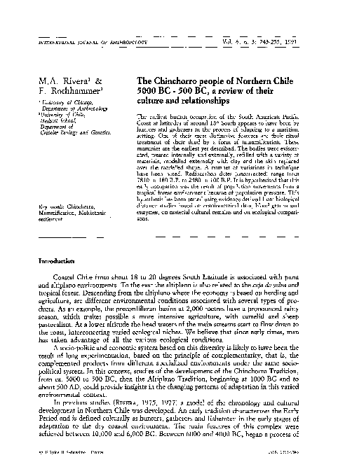 (PDF) The chinchorro people of Northern Chile 5000 BC-500 BC, a review ...