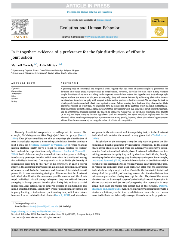 (PDF) Evolution and Human Behavior