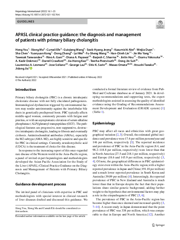 (PDF) APASL clinical practice guidance: the diagnosis and management of ...