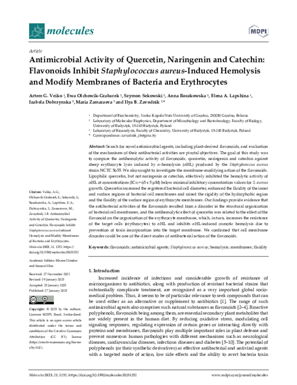 (PDF) Antimicrobial Activity of Quercetin, Naringenin and Catechin: Flavonoids Inhibit ...