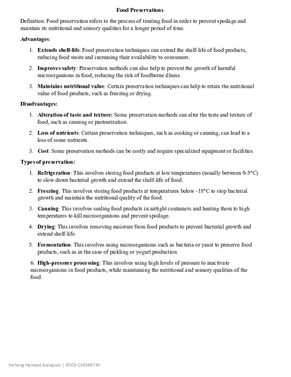 (DOC) Food preservation