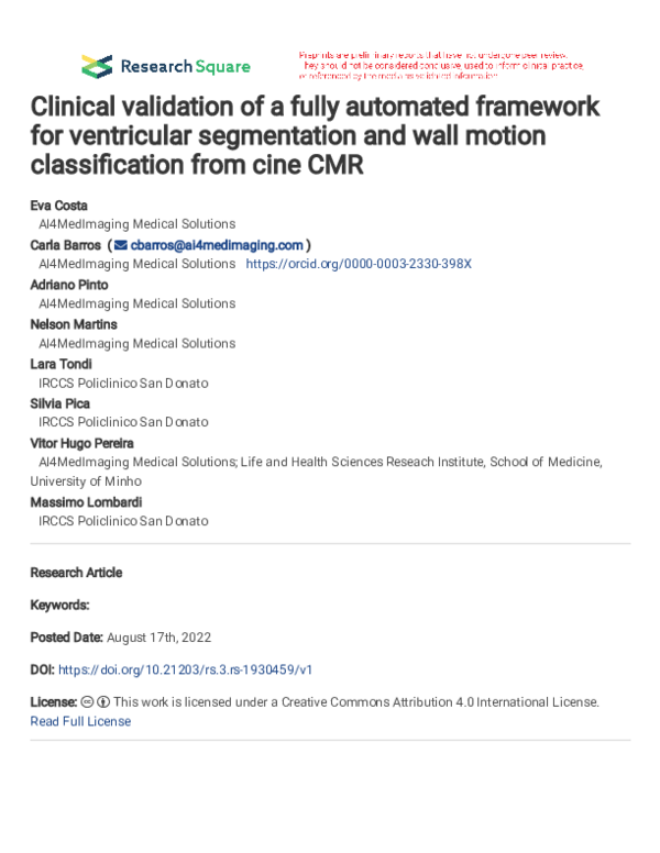 (PDF) Clinical validation of a fully automated framework for ventricular segmentation and wall ...