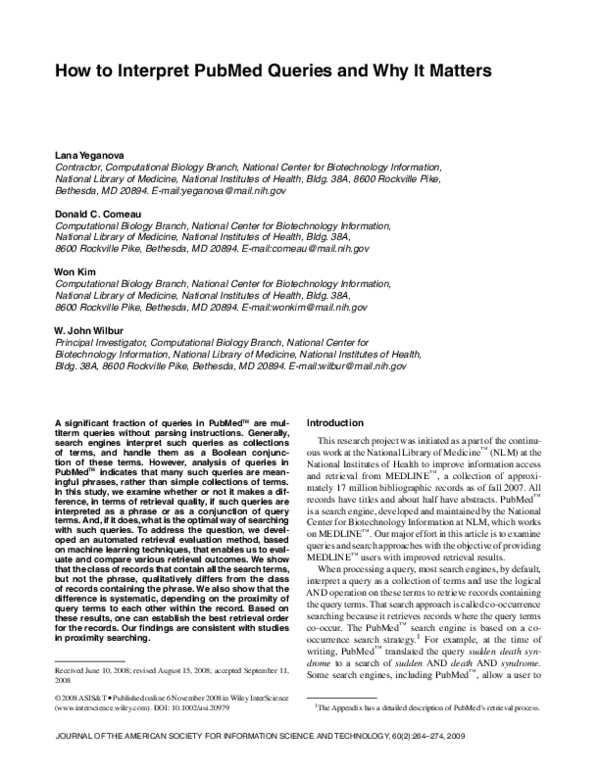 (PDF) How to interpret PubMed queries and why it matters