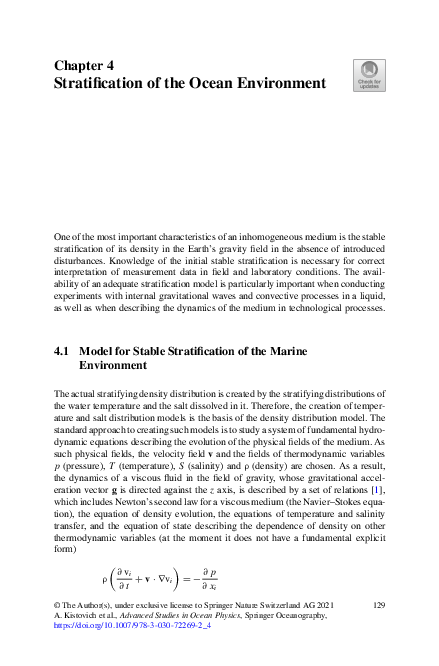 (PDF) Stratification of the Ocean Environment
