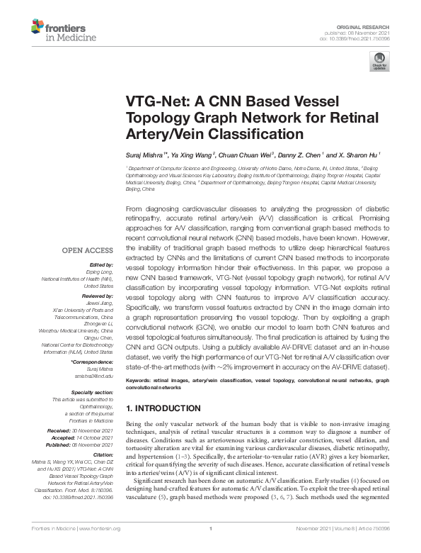 (PDF) VTG-Net: A CNN Based Vessel Topology Graph Network for Retinal Artery/Vein Classification
