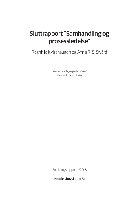 (PDF) Sluttrapport "Samhandling og prosessledelse