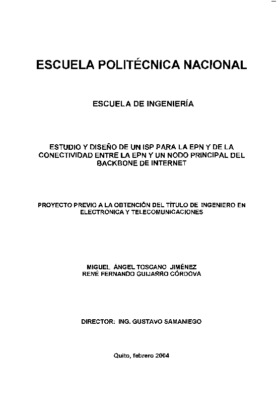 (PDF) Estudio y diseño de un ISP para la EPN y de la conectividad entre ...