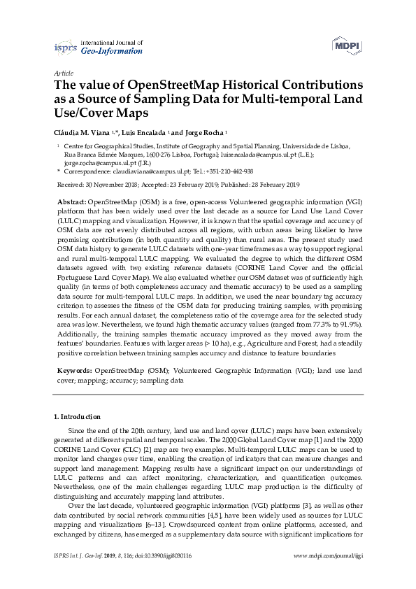 (PDF) The value of OpenStreetMap Historical Contributions as a Source ...