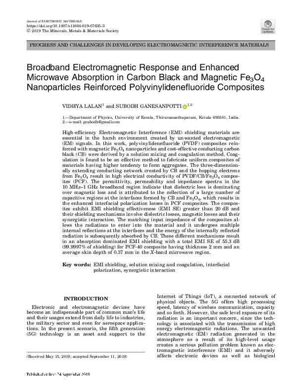 (PDF) Broadband Electromagnetic Response and Enhanced Microwave Absorption in Carbon Black and ...