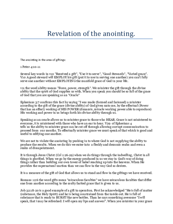 (DOC) Revelation of the anointing