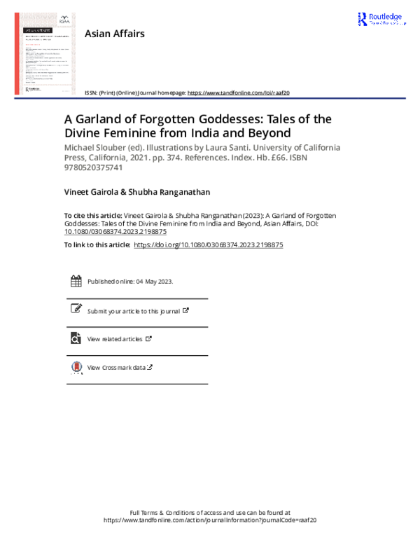 (PDF) Review of A Garland of Forgotten Goddesses: Tales of the Divine ...