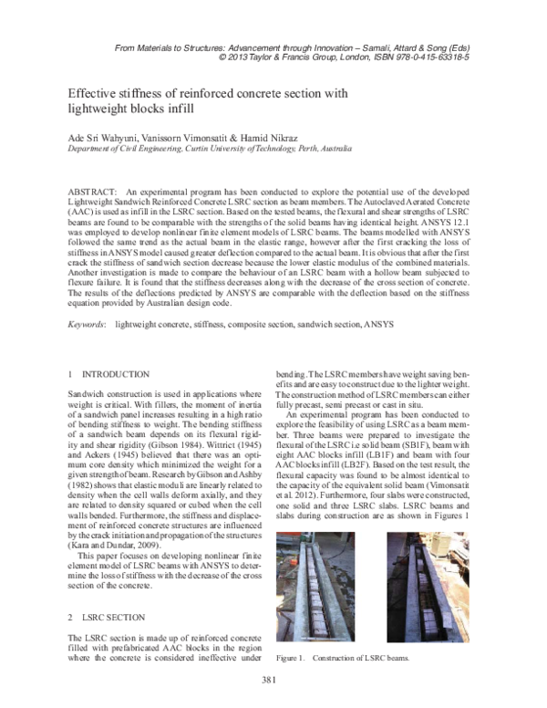 (PDF) Effective stiffness of reinforced concrete section with ...
