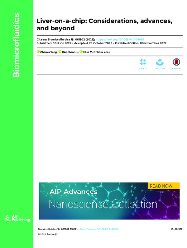 (PDF) Liver-on-a-chip: Considerations, advances, and beyond