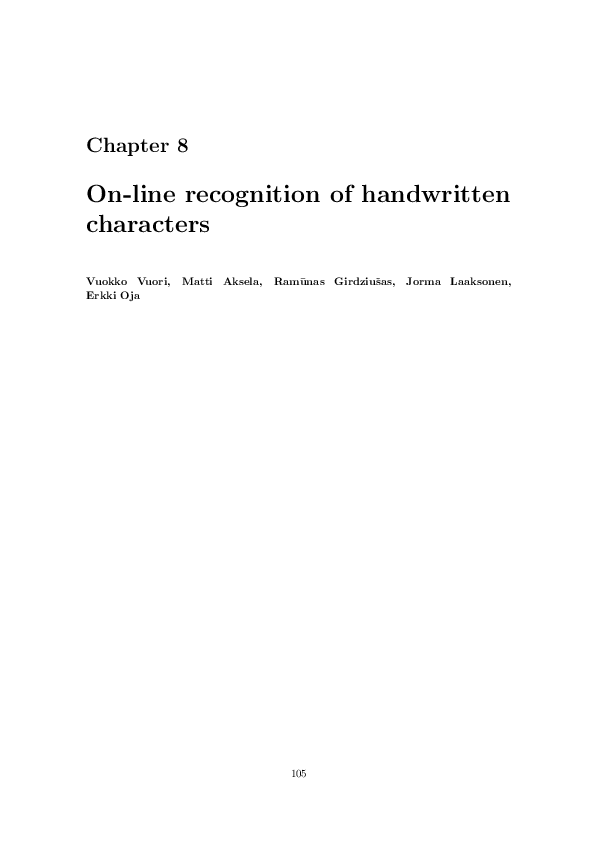 (PDF) On-line recognition of handwritten characters