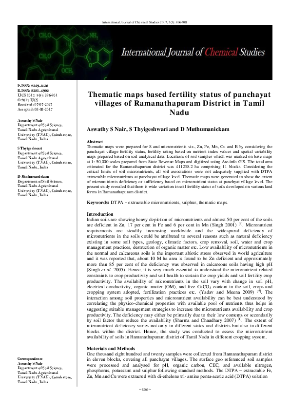 (PDF) Thematic maps based fertility status of panchayat villages of ...