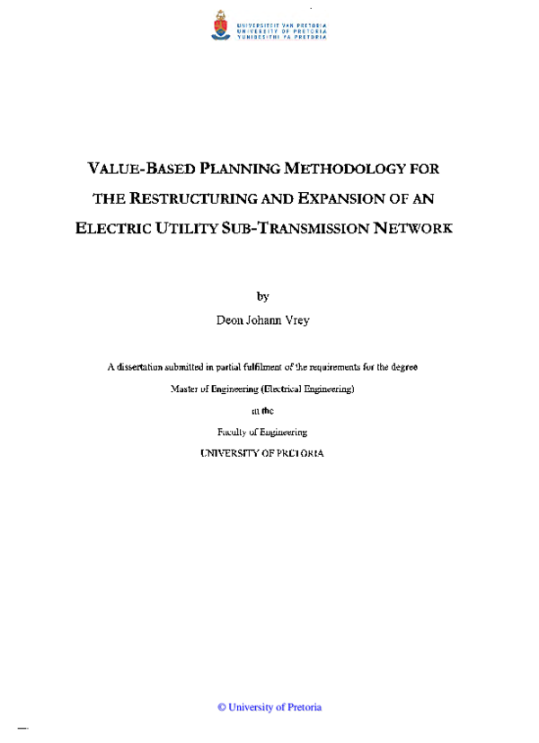 (PDF) Value-Based Planning Methodology for the Restructuring and ...
