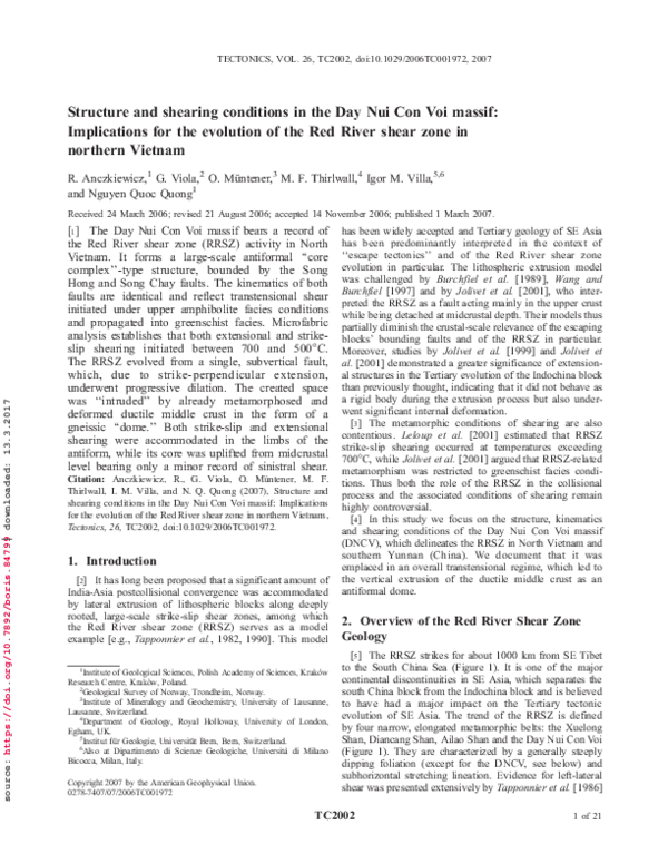 (PDF) Structure and shearing conditions in the Day Nui Con Voi massif ...