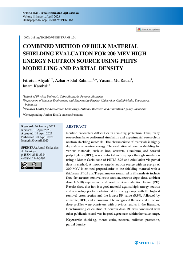 (PDF) Combined Method of Bulk Material Shielding Evaluation for 200 Mev ...