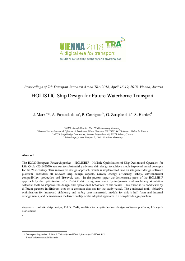 (PDF) HOLISTIC Ship Design for Future Waterborne Transport