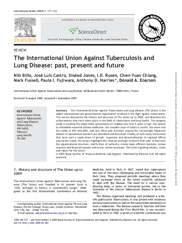 (PDF) The International Union Against Tuberculosis and Lung Disease ...