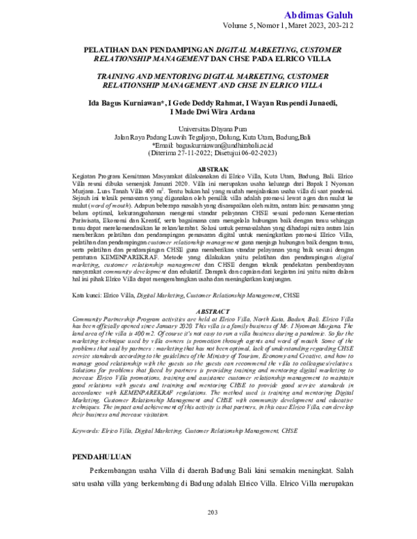 (PDF) Pelatihan Dan Pendampingan Digital Marketing, Customer ...