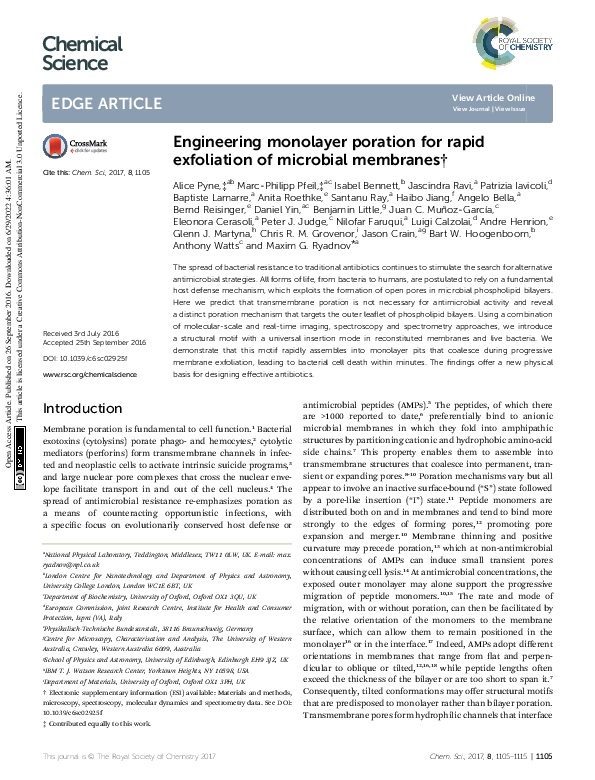 (PDF) Engineering monolayer poration for rapid exfoliation of microbial ...