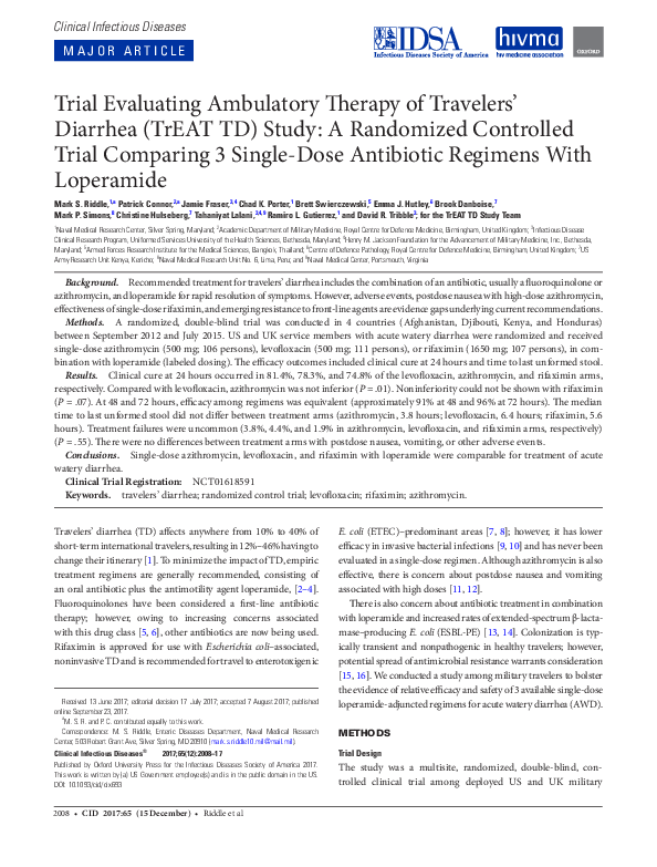 (PDF) Trial Evaluating Ambulatory Therapy of Travelers’ Diarrhea (TrEAT ...