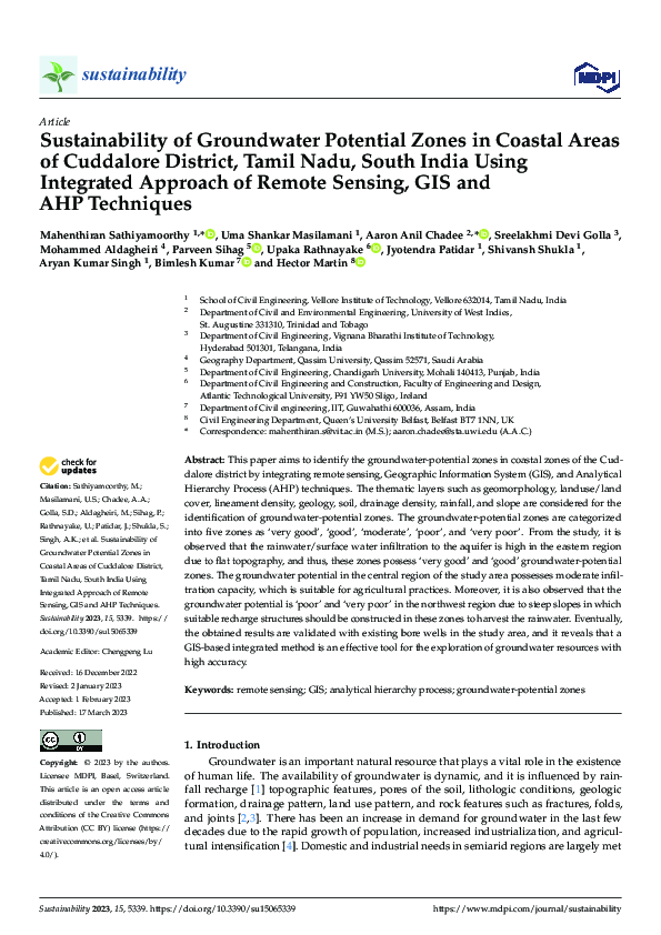 Pdf Sustainability Of Groundwater Potential Zones In Coastal Areas Of