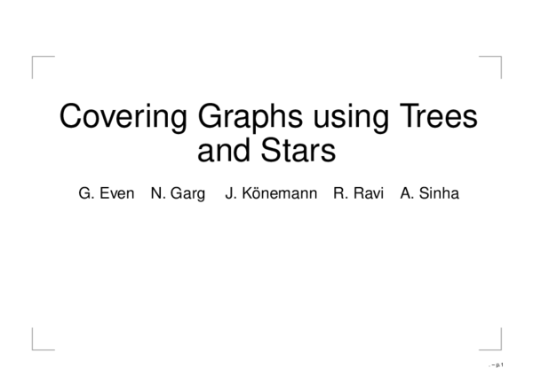 (PDF) Covering Graphs Using Trees and Stars