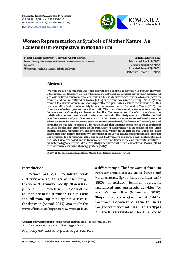 (PDF) Women Representation as Symbols of Mother Nature: An Ecofeminism ...