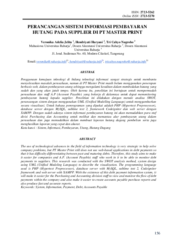 (PDF) Perancangan Sistem Informasi Pembayaran Hutang Pada Supplier DI ...