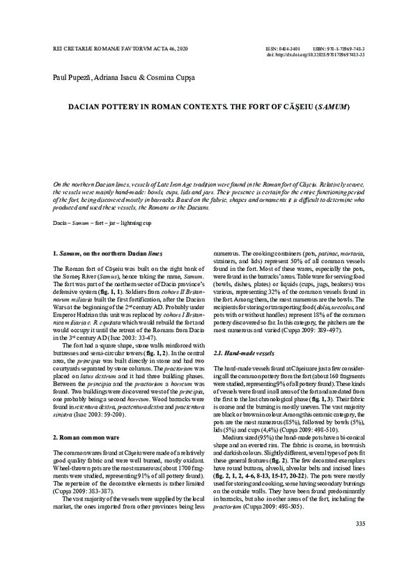 (PDF) Pupeza P., Isacu A., Cupsa C., Dacian Pottery in Roman Contexts ...