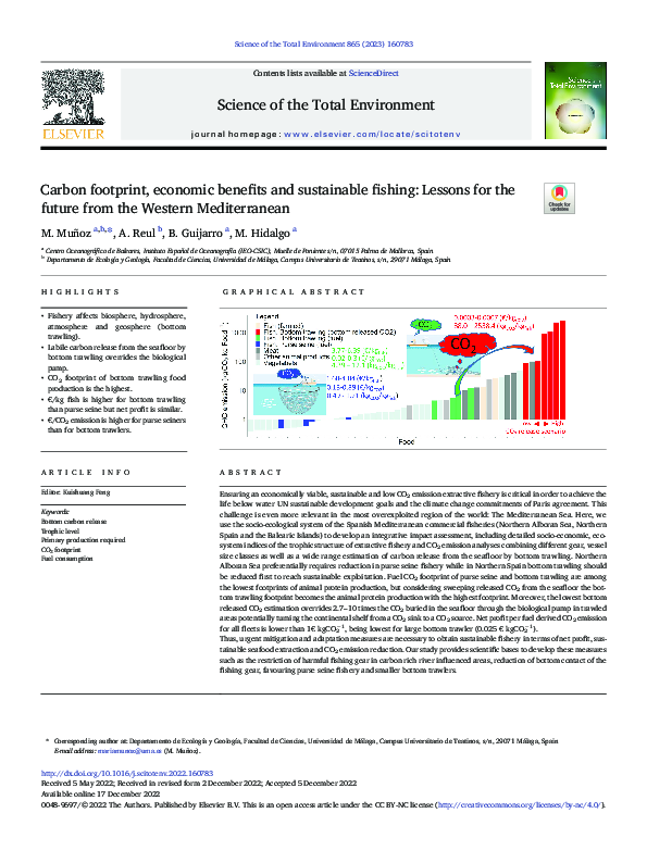 (PDF) Carbon footprint, economic benefits and sustainable fishing ...