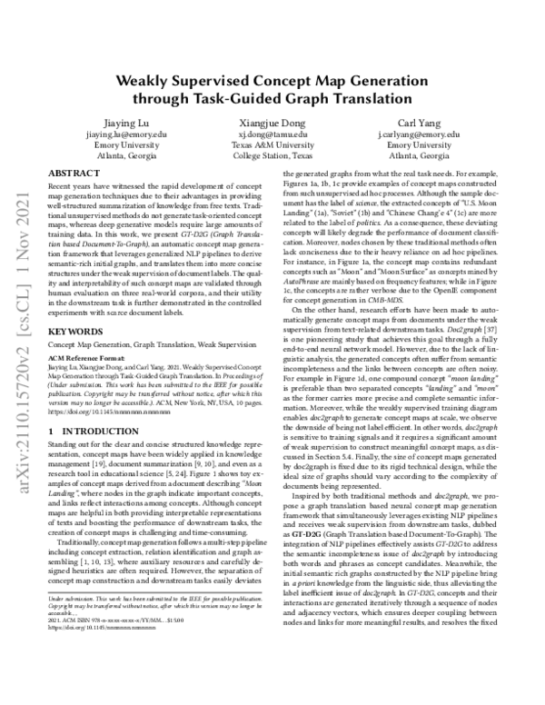 (PDF) Weakly Supervised Concept Map Generation through Task-Guided Graph Translation