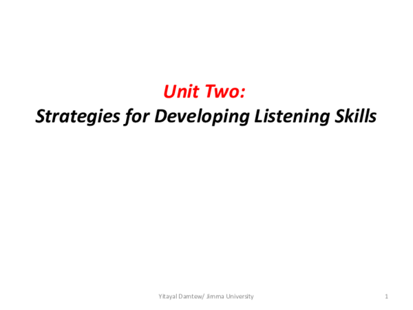 (PPT) Strategies for Developing Listening Skills