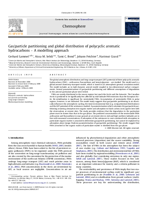 (PDF) Gas/particle partitioning and global distribution of polycyclic aromatic hydrocarbons – A ...