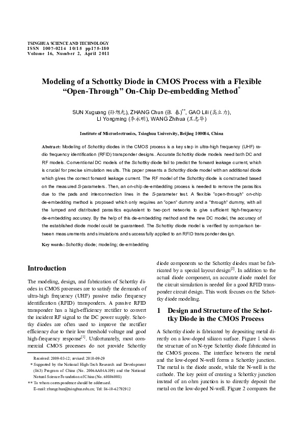 (PDF) Modeling of a Schottky Diode in CMOS Process with a Flexible ...