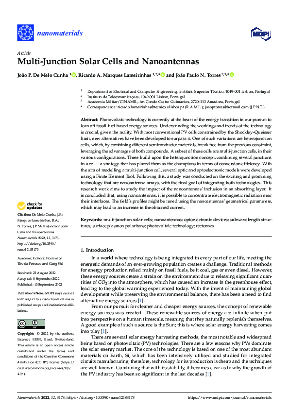 (PDF) Multi-Junction Solar Cells and Nanoantennas