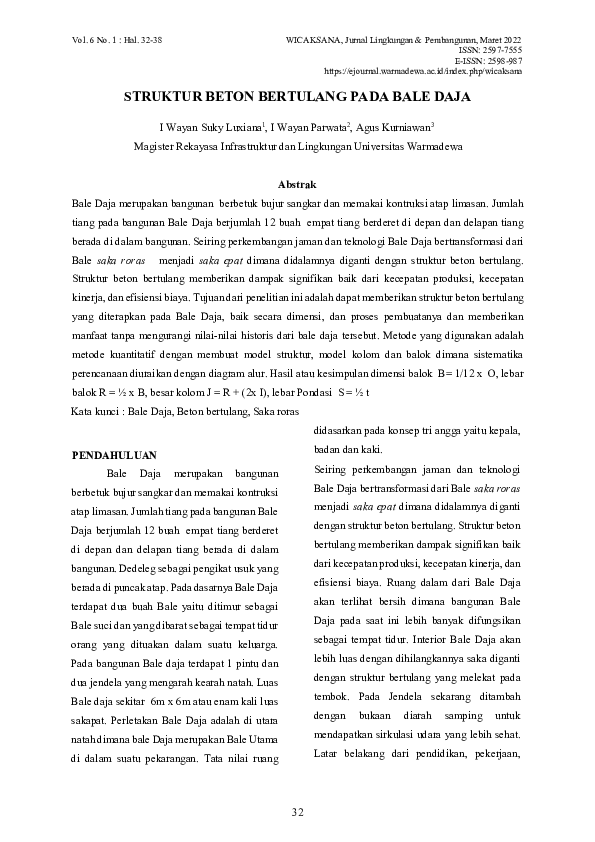 (PDF) Struktur Beton Bertulang Pada Bale Daja
