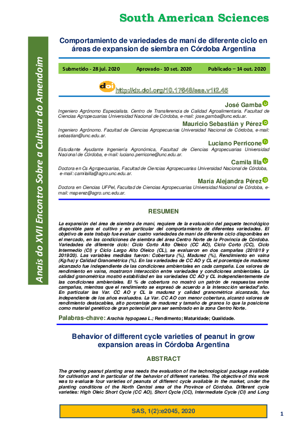 (PDF) Comportamiento de variedades de maní de diferente ciclo en áreas ...