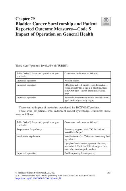 (PDF) Bladder Cancer Survivorship and Patient Reported Outcome Measures ...