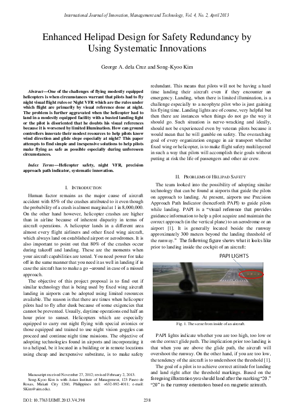 (PDF) Enhanced Helipad Design for Safety Redundancy by Using Systematic ...