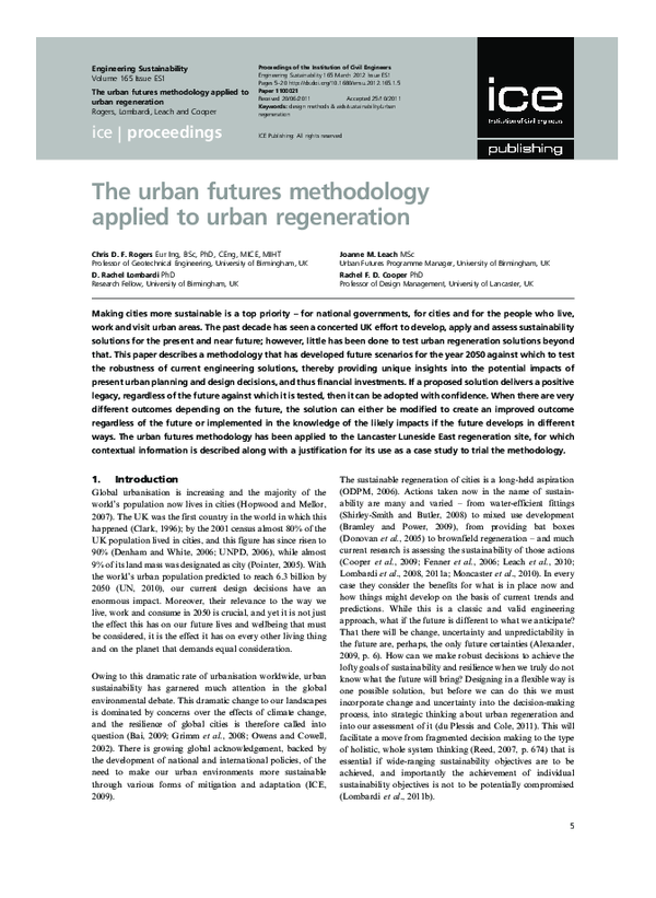 (PDF) The urban futures methodology applied to urban regeneration ...