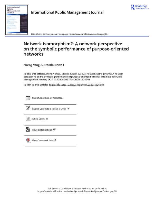 (PDF) Network isomorphism?: A network perspective on the symbolic ...