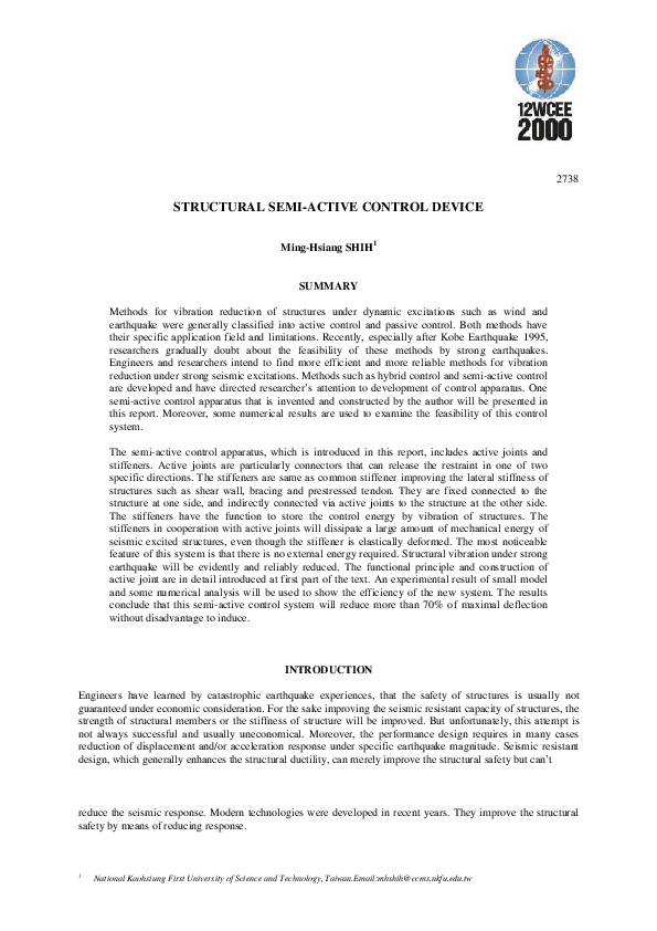 (PDF) Structural Semi-Active Control Device | Ming-Hsiang Shih ...