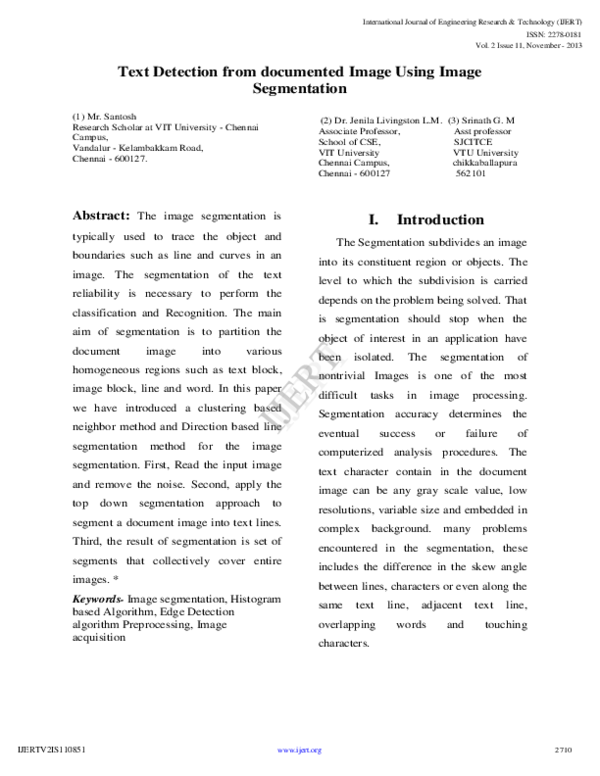 Pdf Text Detection From Documented Image Using Image Segmentation Jenila Livingston L M