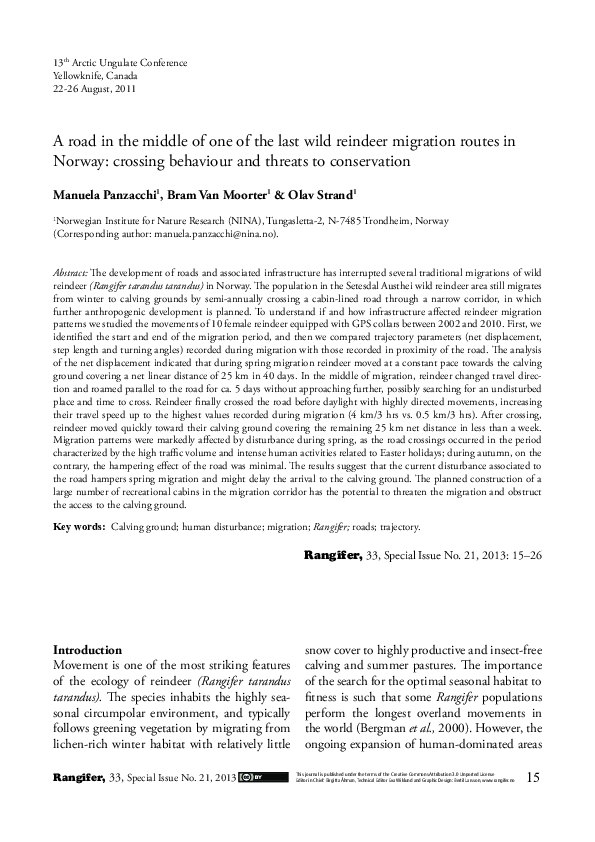 (PDF) A road in the middle of one of the last wild reindeer migration ...